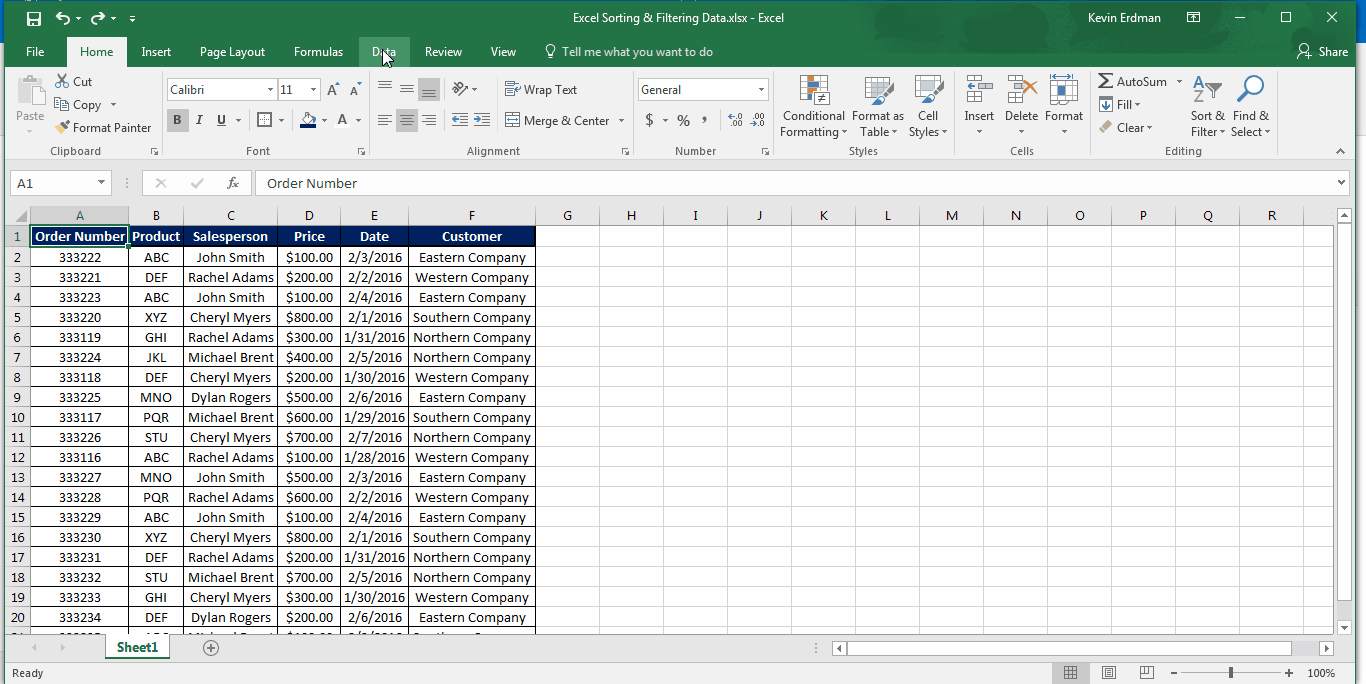 Sorting And Filtering Data With Excel Learn Excel Now