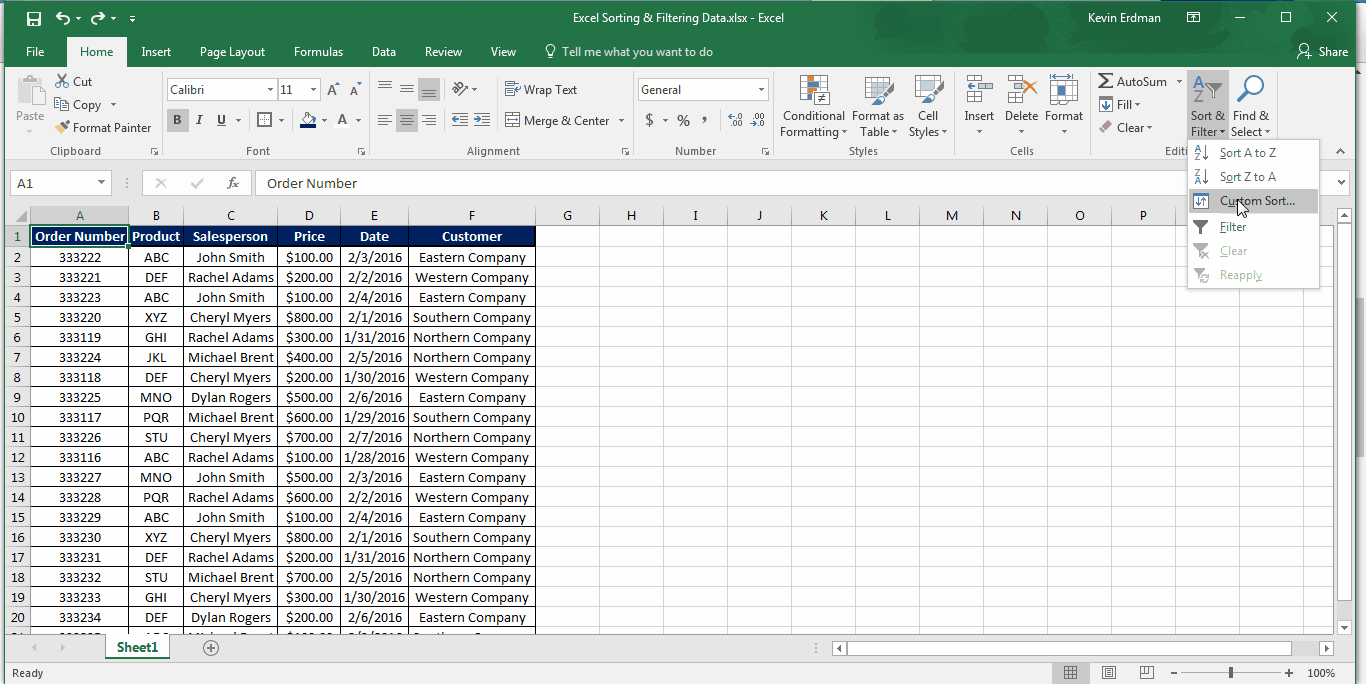 Sorting And Filtering Data With Excel Learn Excel Now